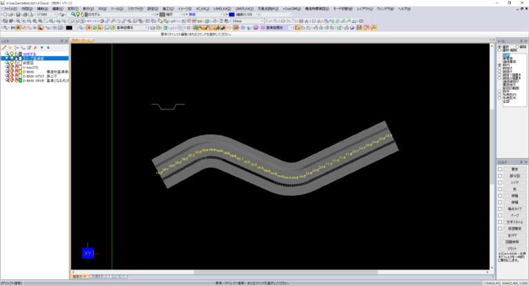 【V-nasClair】「LINER_Kit」で3D中心線形を作図し、それを基準線として標準断面をスイープする | Amuse Tech Blog